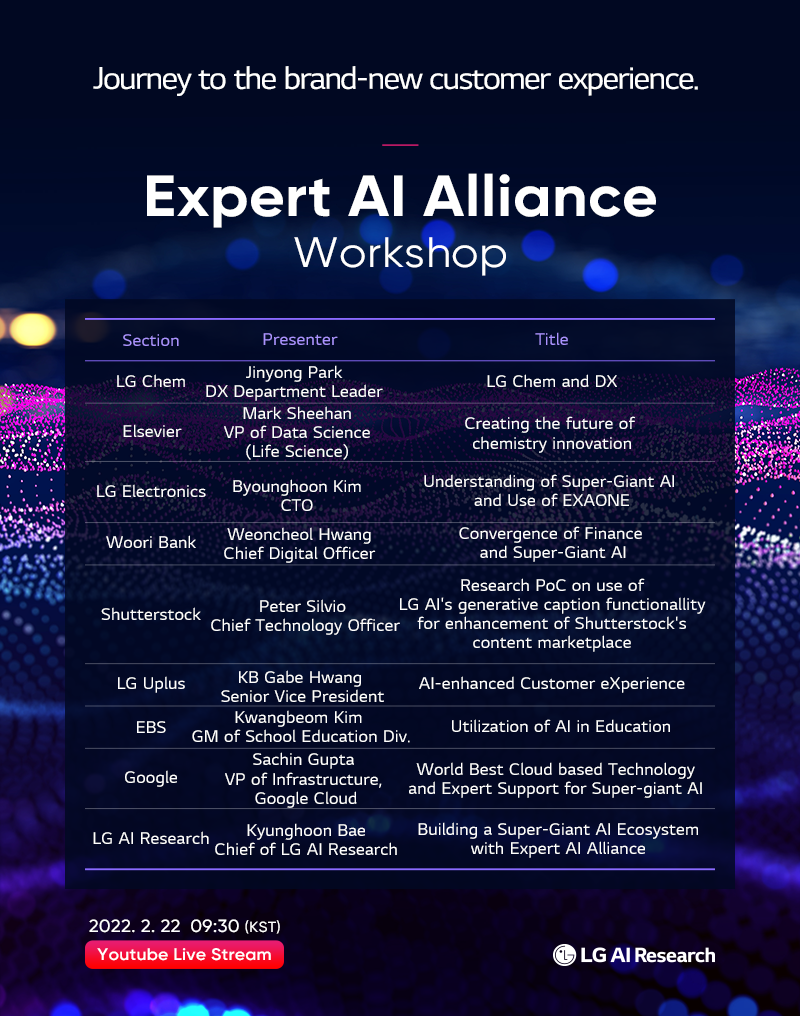 Launch of Expert AI Alliance to Form a Super-Giant AI Ecosystem - LG AI ...